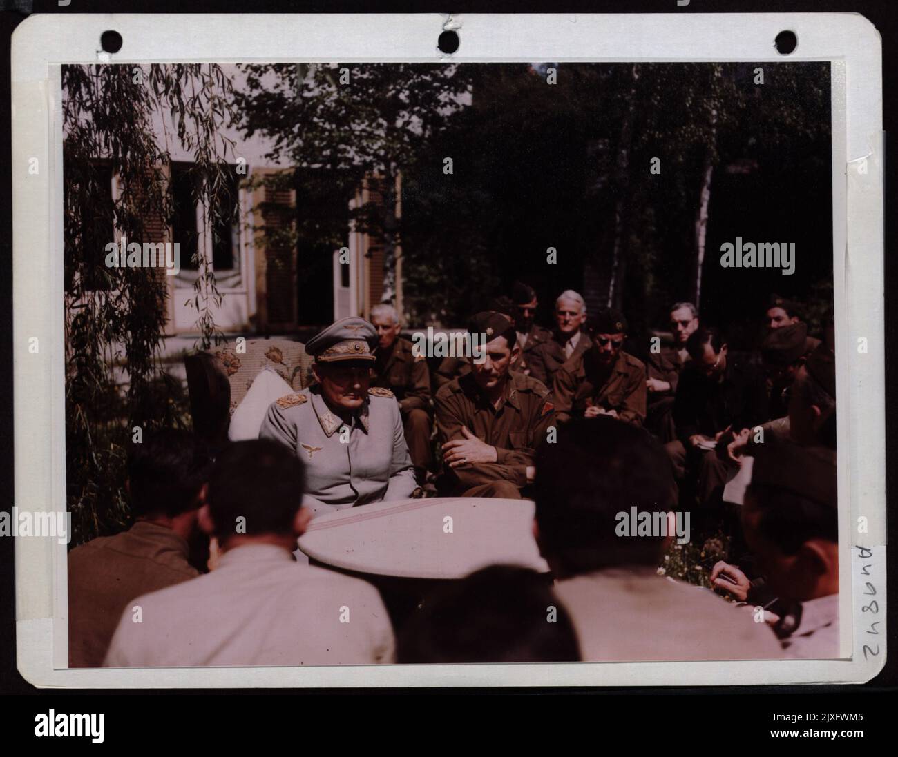 Goering interview with allied press may 1945 newspapermen hi-res stock ...