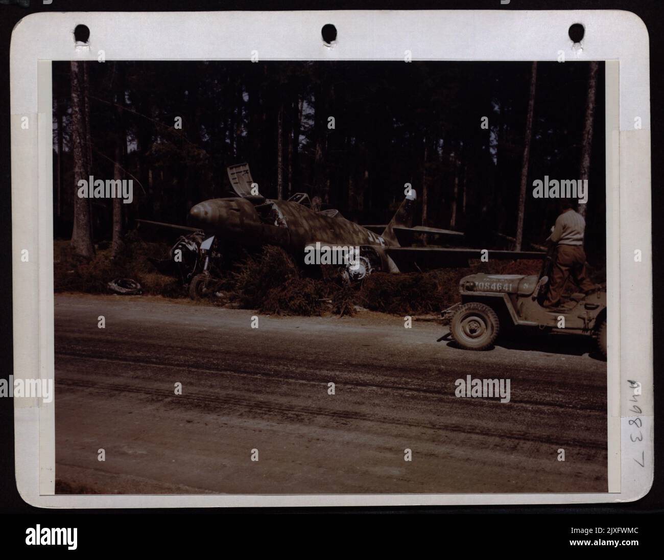 A German Jet-Propelled Messerschmitt Me 262 Parked In The Trees Along ...