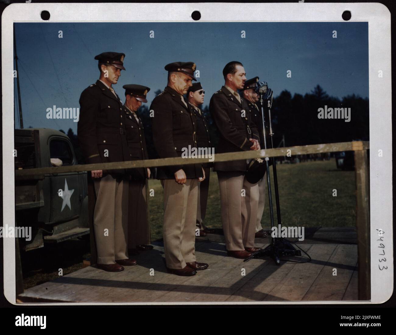 Gen Doolittle Stands With Bowed Head As Lt Col W.E. Darre, Chaplain ...