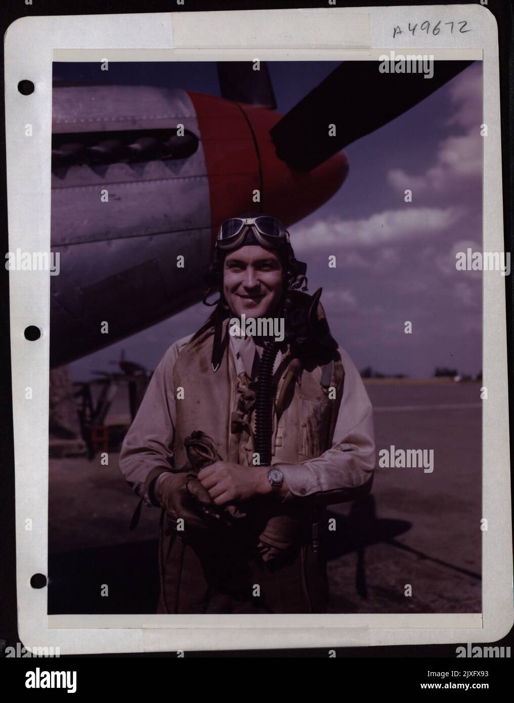 Col. Donald J. Blakeslee, Ace In The Eto, Beside His P-51 Of The 8Th ...