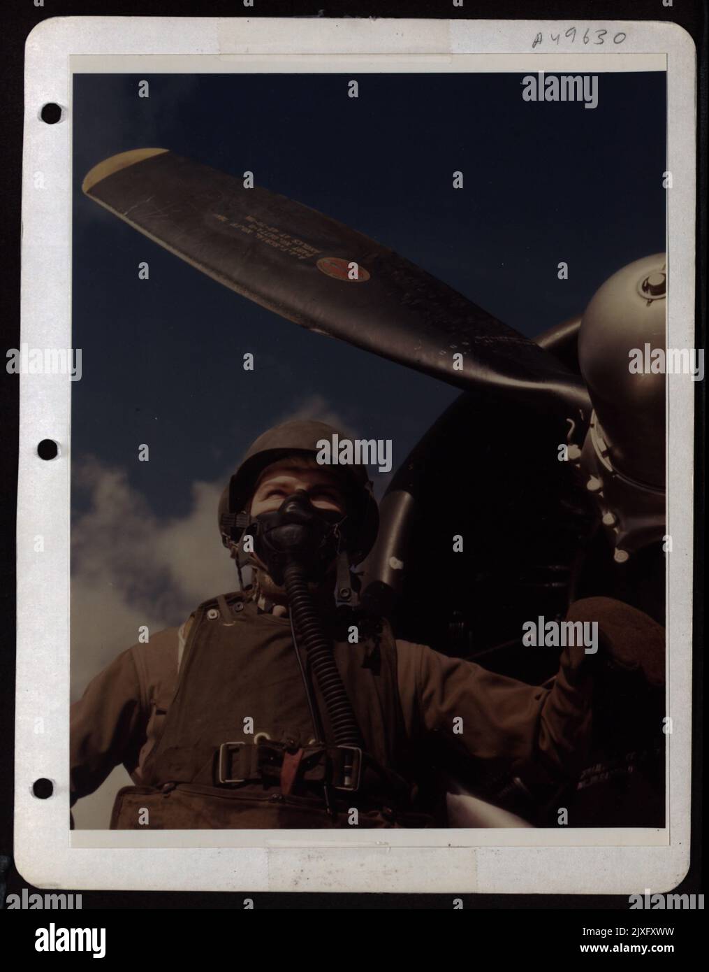 Lt Andolshek Wearing New Type Flak Suit And Helmet. England Stock Photo ...