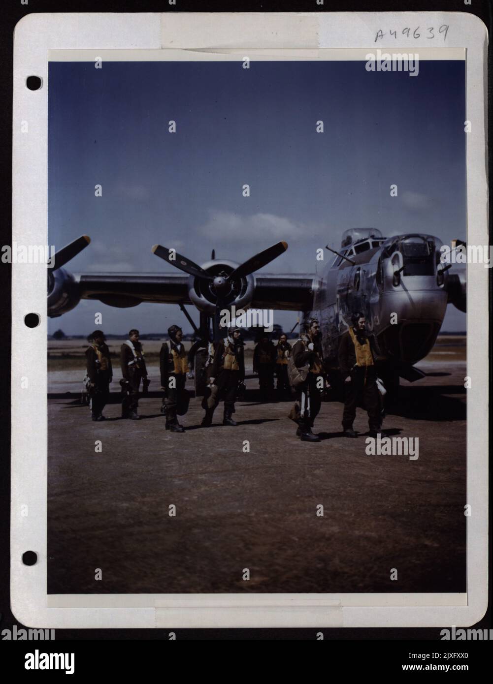 Capt. Howard Slaton, Pilot, And His Crew Leave Their Consolidated B-24 ...