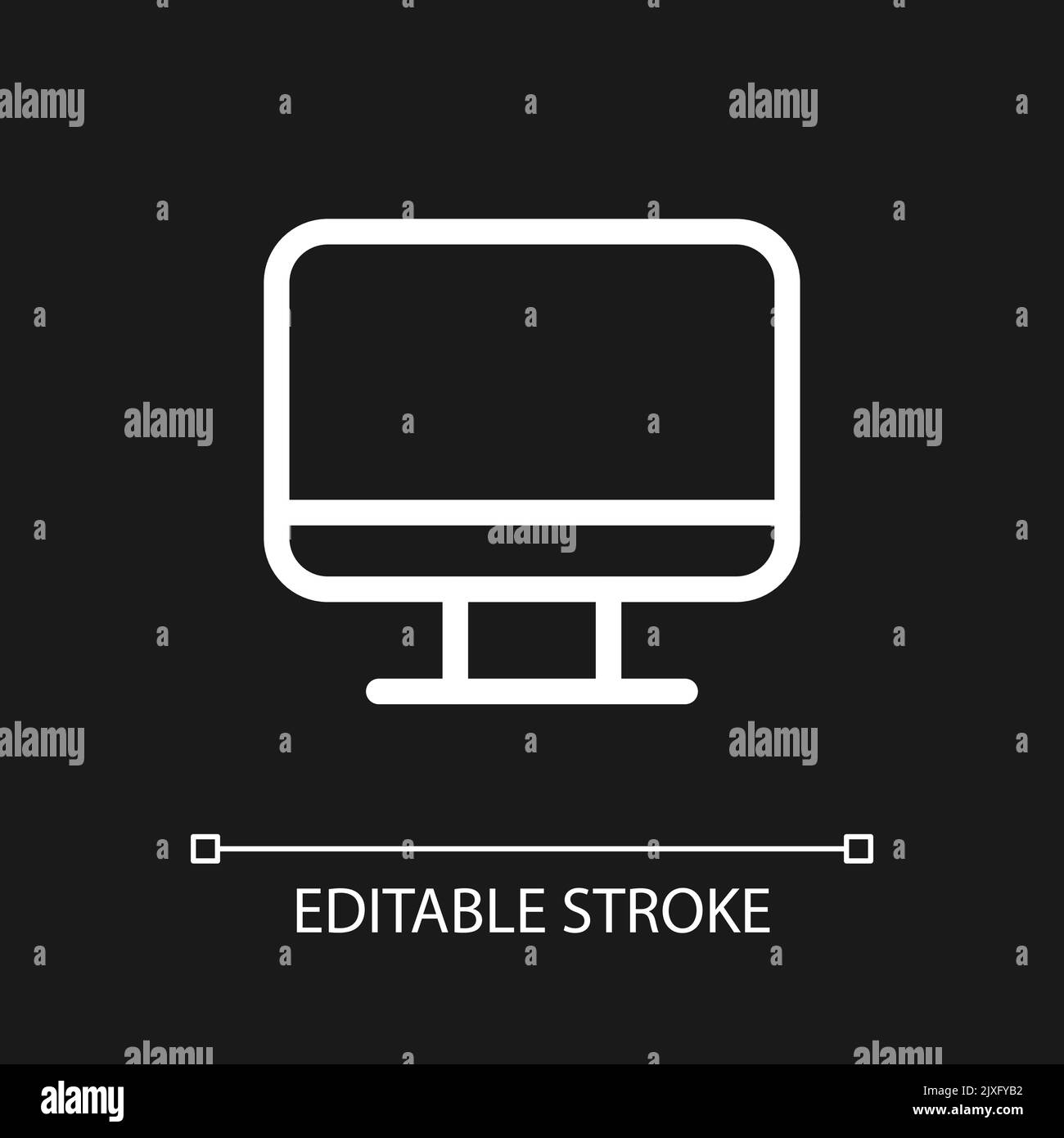 Computer monitor pixel perfect white linear ui icon for dark theme Stock Vector Image & Art - Alamy