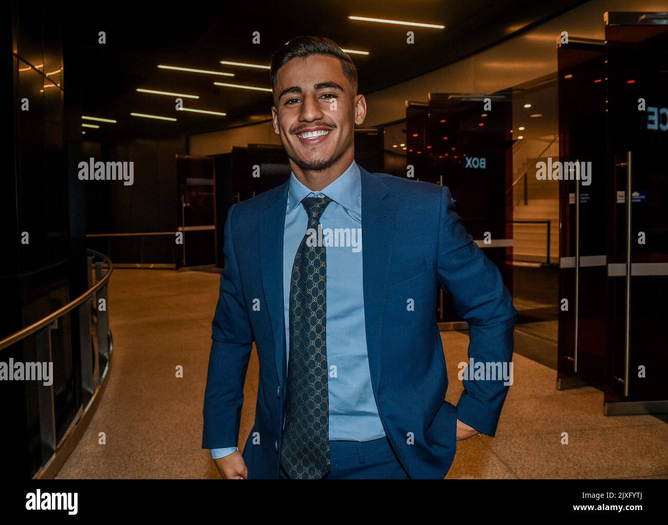 A-League player Daniel Arzani arrives for the Dolan Warren Awards in ...