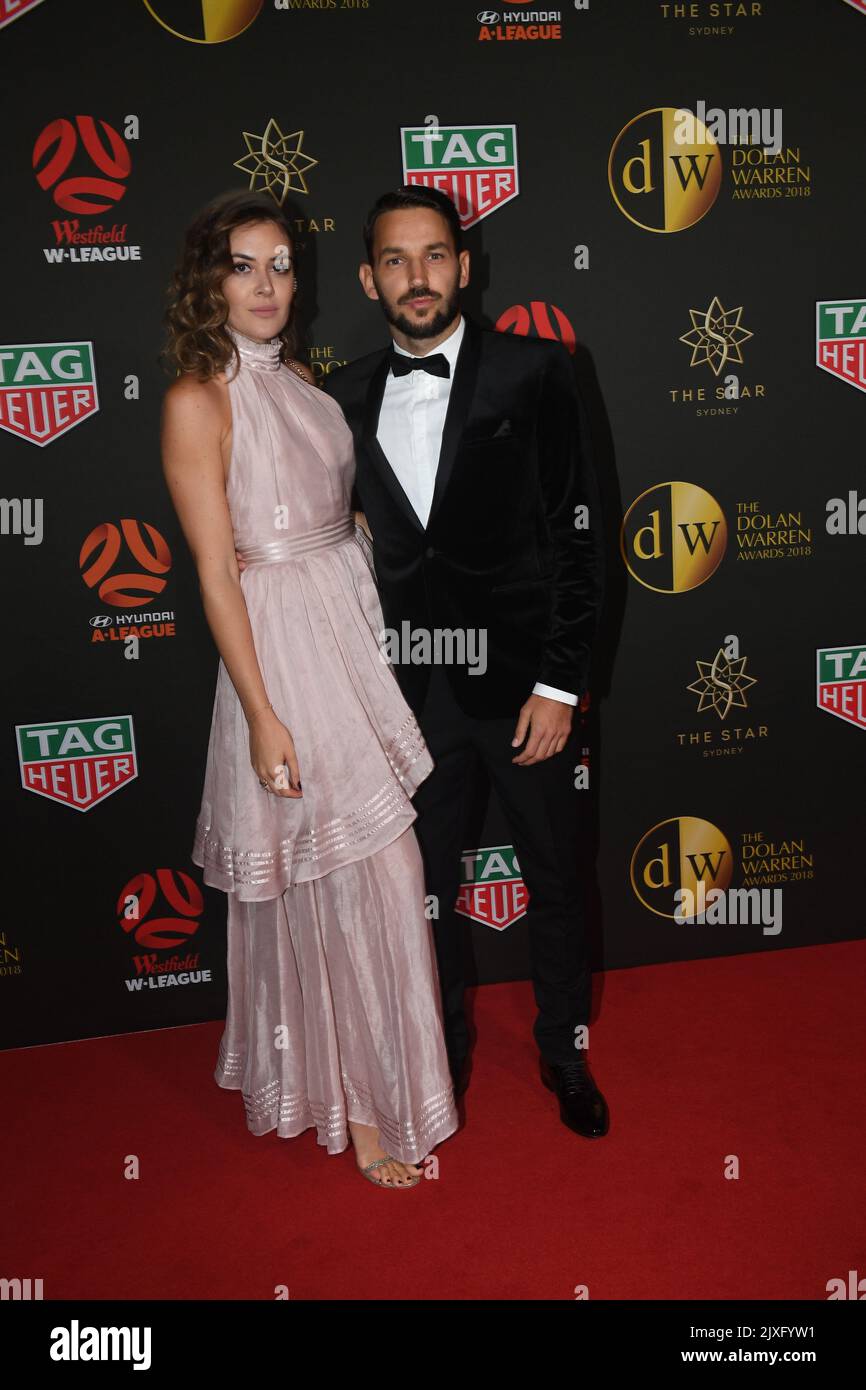 A-League player Milo? Ninkovi? (right) and his wife Dejana Ninkovic ...