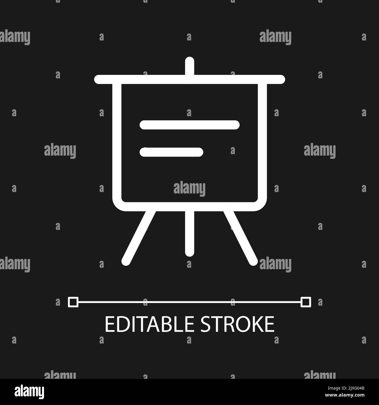 Portable presentation board pixel perfect white linear ui icon for dark theme Stock Vector Image ...