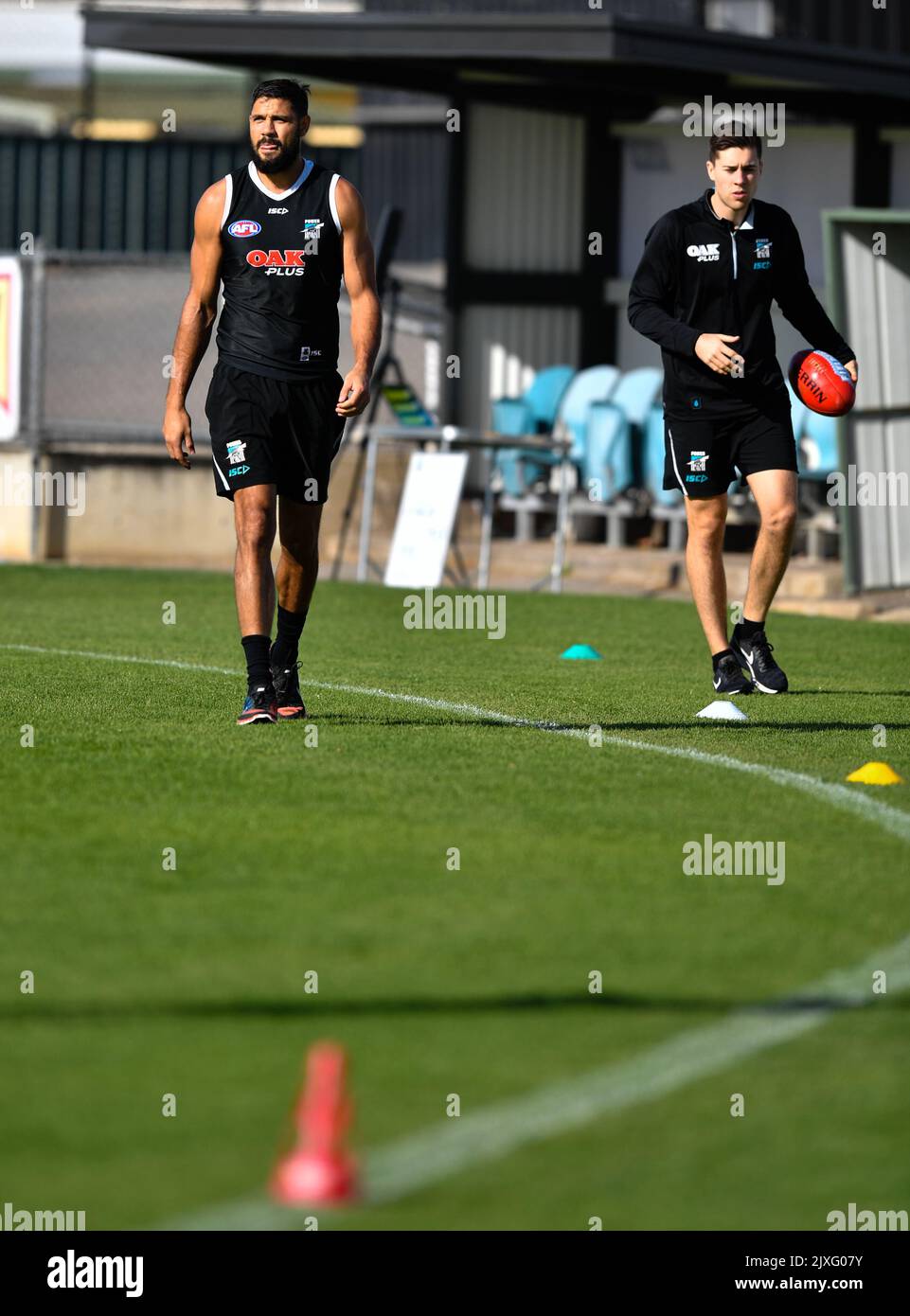 AFL Port Adelaide Power Ruckman Paddy Ryder trains away from the main ...