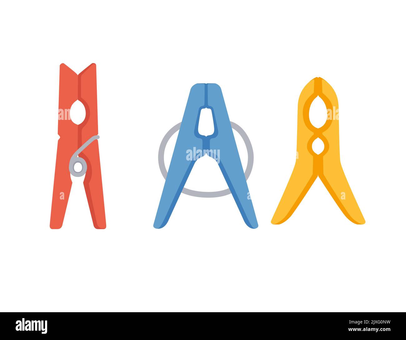Plastic colorful pegs Stock Vector Images - Alamy