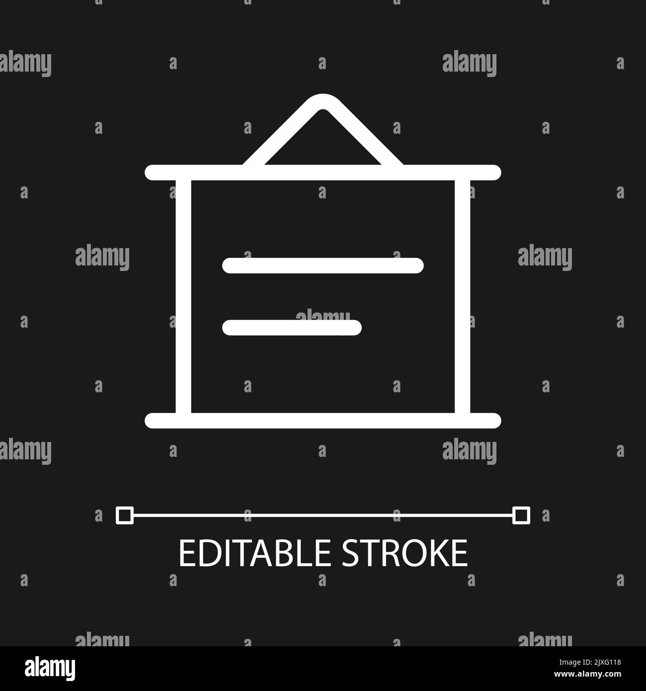 Projection screen pixel perfect white linear ui icon for dark theme Stock Vector Image & Art - Alamy