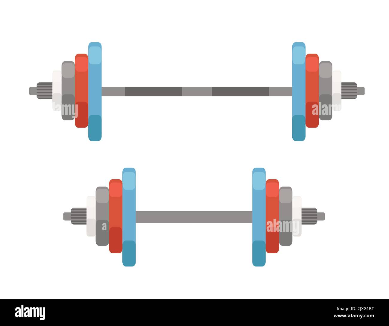 Two barbell dumbbell gym vector illustration isolated on white ...