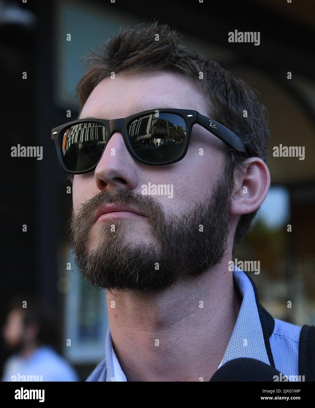 Timothy Patterson leaves the Downing Centre Court in Sydney, Thursday ...