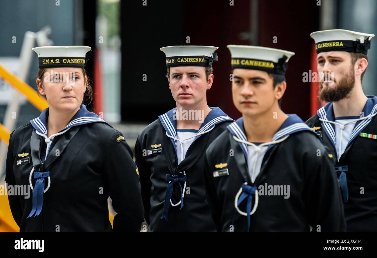 Navy personal from the HMAS Waller, one of six Collins class submarines ...
