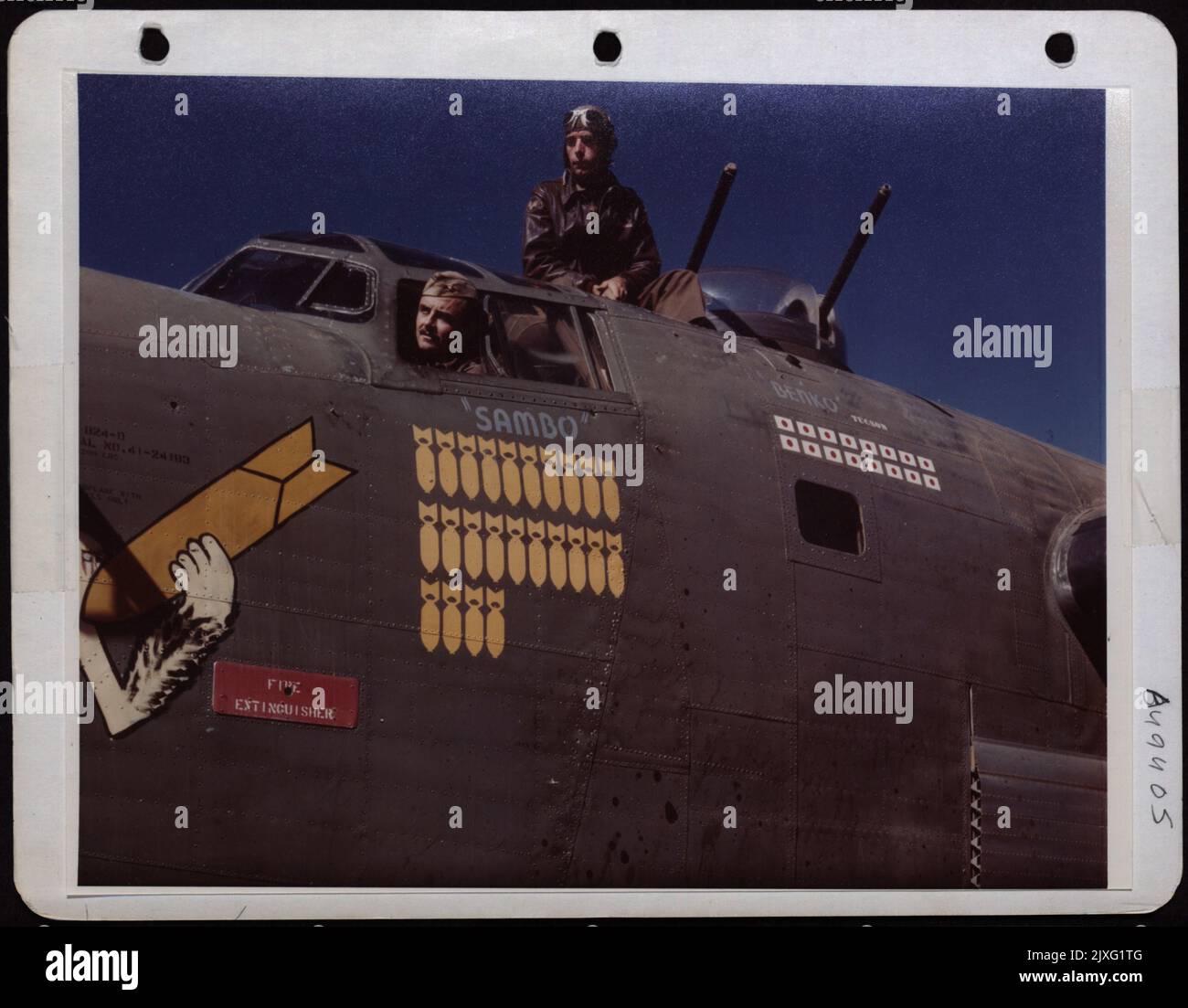 Maj. Robert F. Burnett In The Cockpit And Tsgt. Arthur J. Benko On Top ...