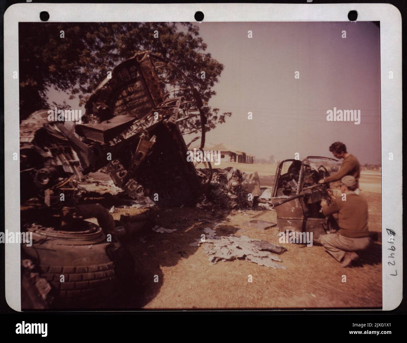China....The Nose Turret Of A Fire-Gutted Consolidated B-24 Liberator ...
