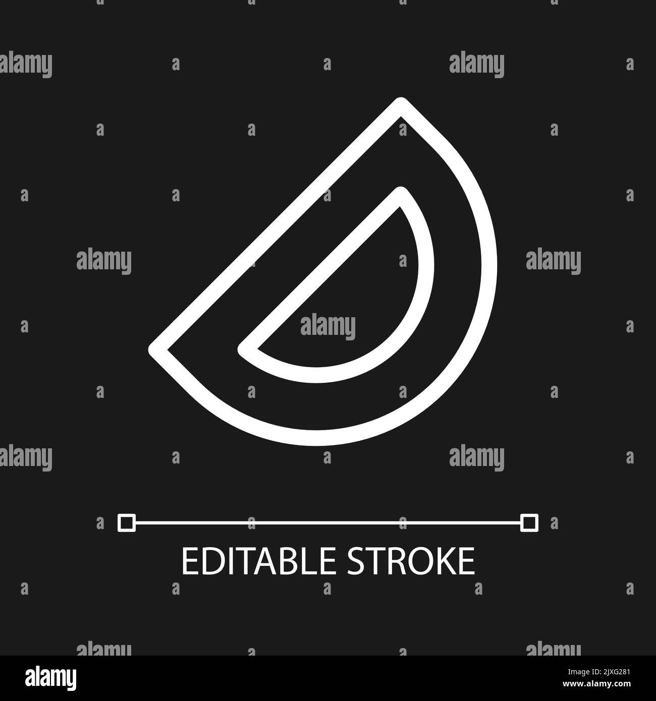 Protractor pixel perfect white linear ui icon for dark theme Stock ...