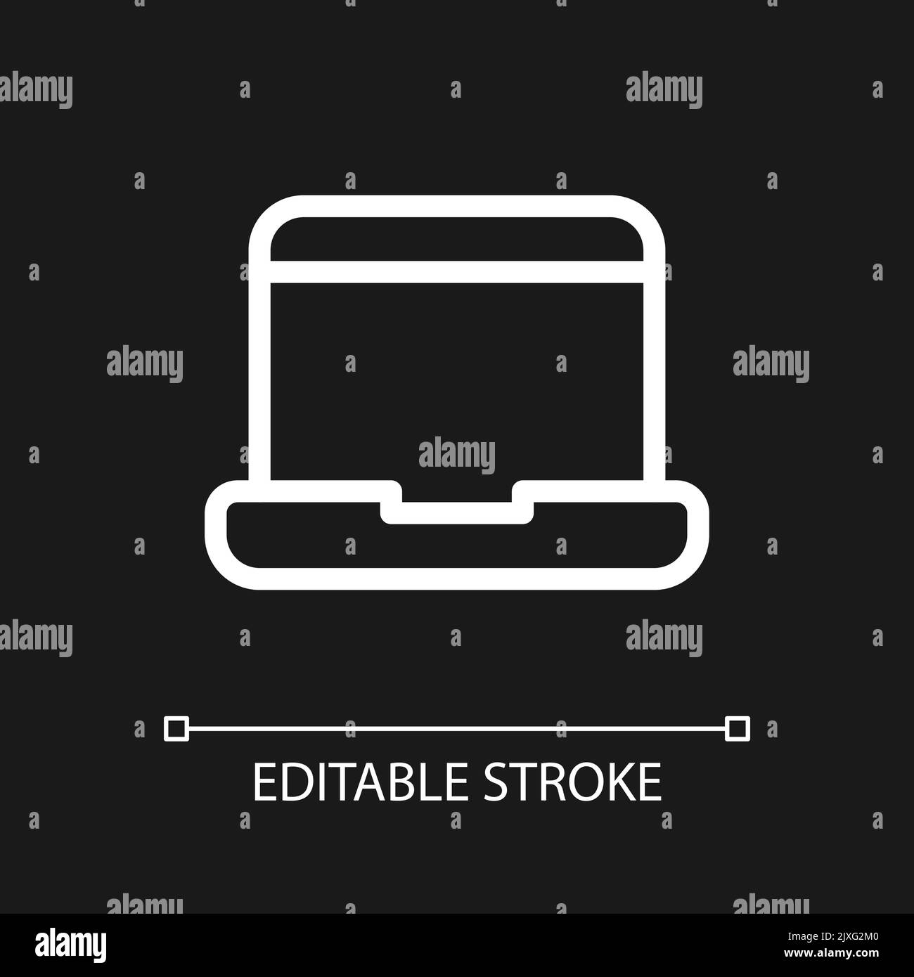 Laptop pixel perfect white linear ui icon for dark theme Stock Vector ...