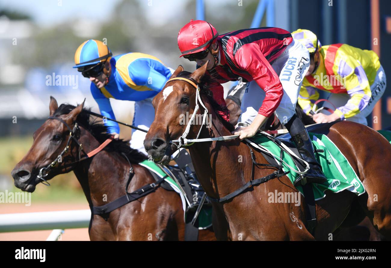 Gem Song ridden by Jason Collett wins race 1, the TAB Rewards Handicap ...