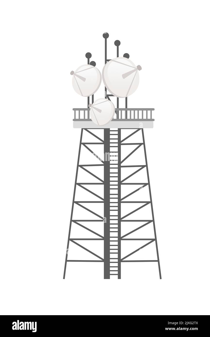 Modern communication tower construction for tv radio network or gsm technology vector ...