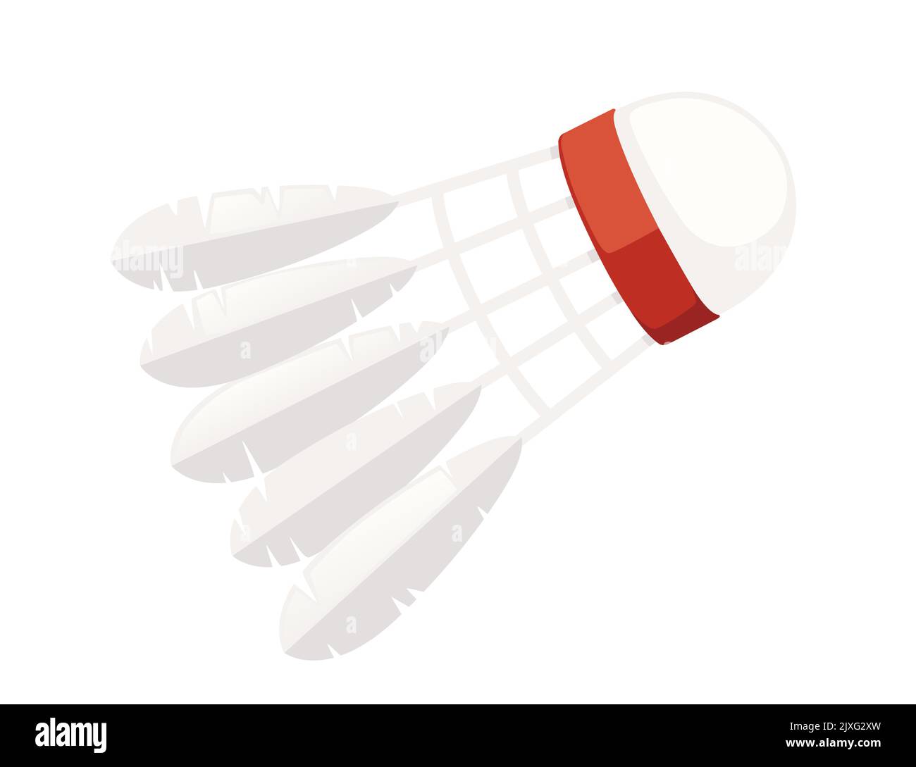 White and red shuttlecock for badminton vector illustration isolated on ...
