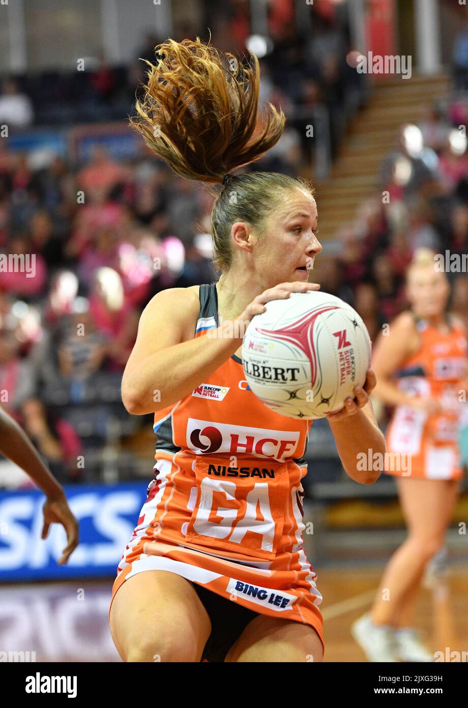 Susan Pettitt of the Giants during the Round 2 Super Netball match ...
