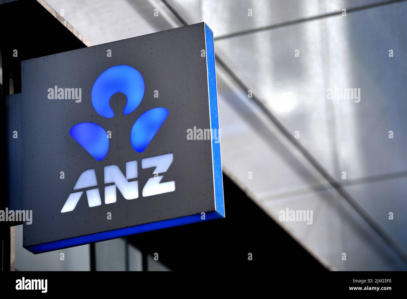 Australia and New Zealand Banking Group (ANZ) signage in Sydney ...