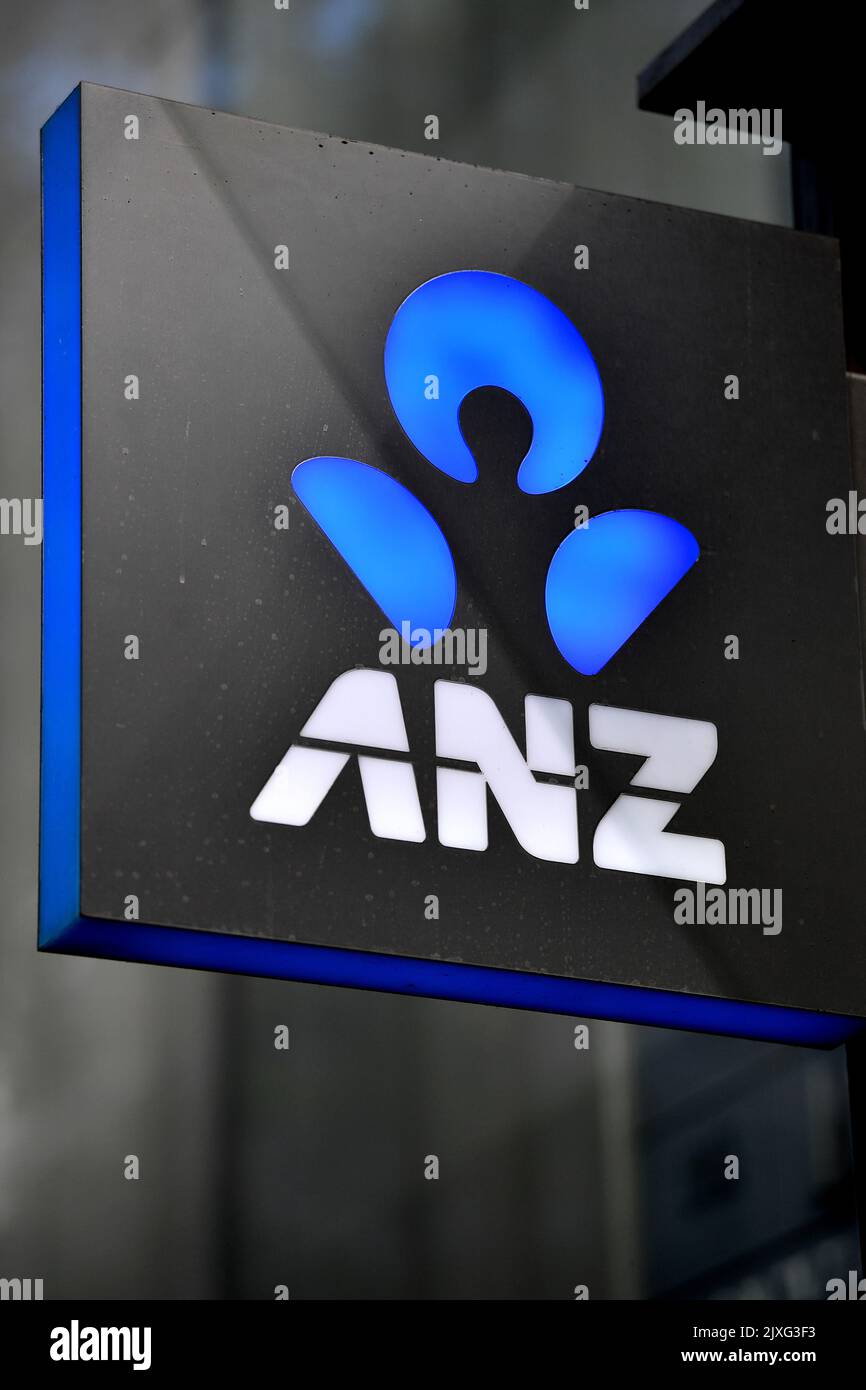 Australia and New Zealand Banking Group (ANZ) signage in Sydney ...