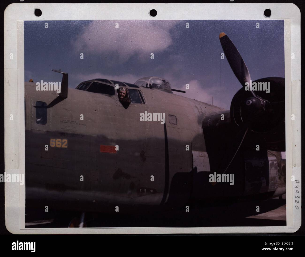 Lt. H.B. Stone In Cockpit Of His Consolidated B-24. Panama Stock Photo ...