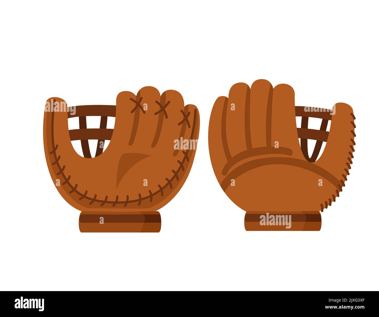 Brown leather baseball glove vector illustration isolated on white ...