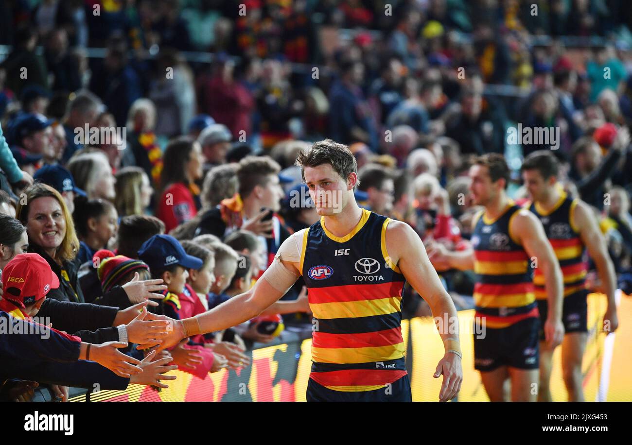 Matt Crouch of the Crows is seen after the Round 7 AFL match between ...