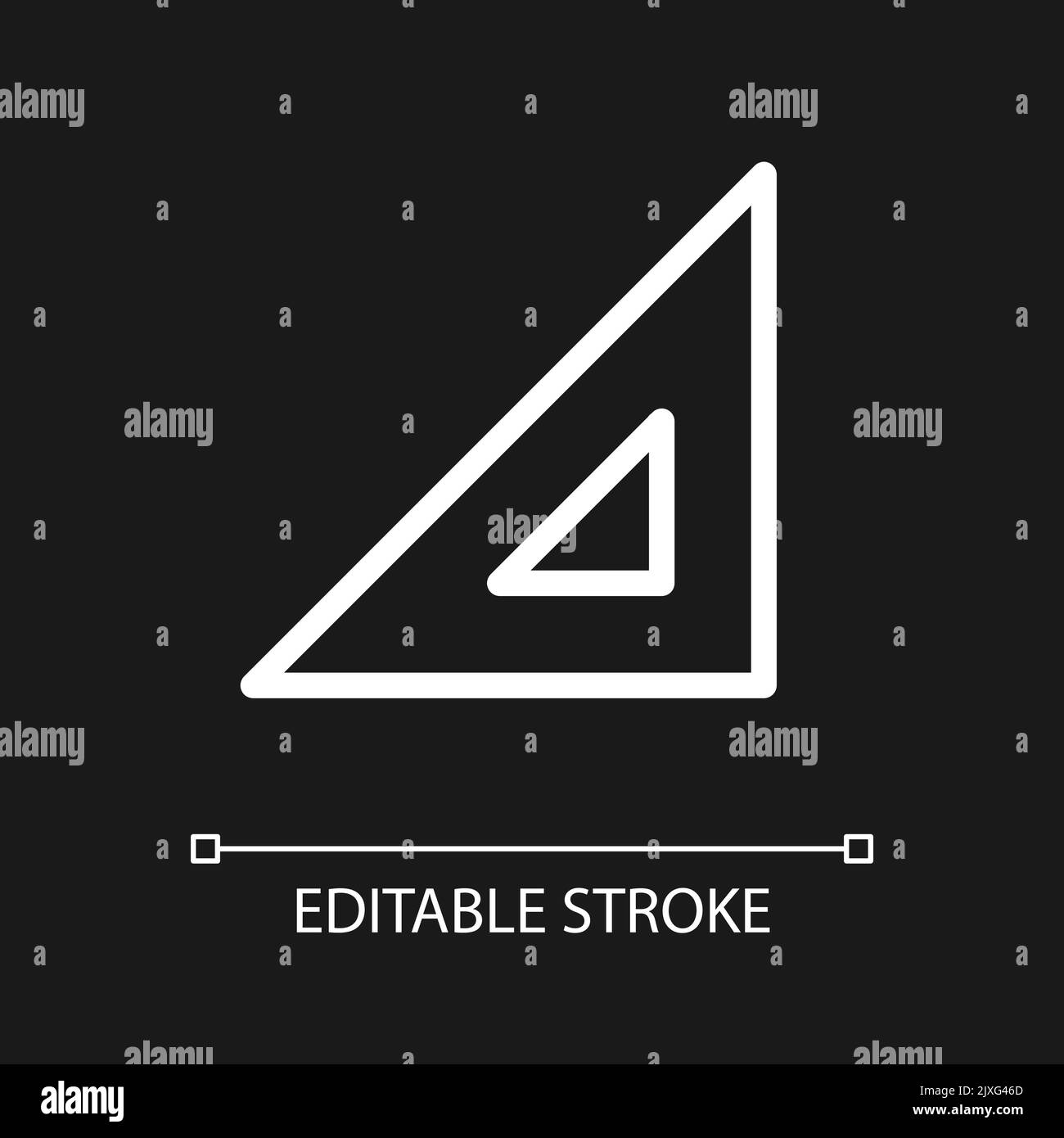 Rectangle ruler pixel perfect white linear ui icon for dark theme Stock ...