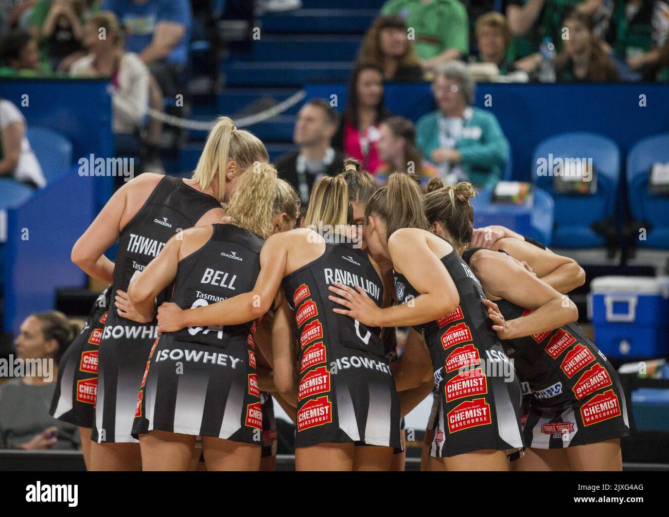 Melbourne huddle during the Round 2 Super Netball match between the ...