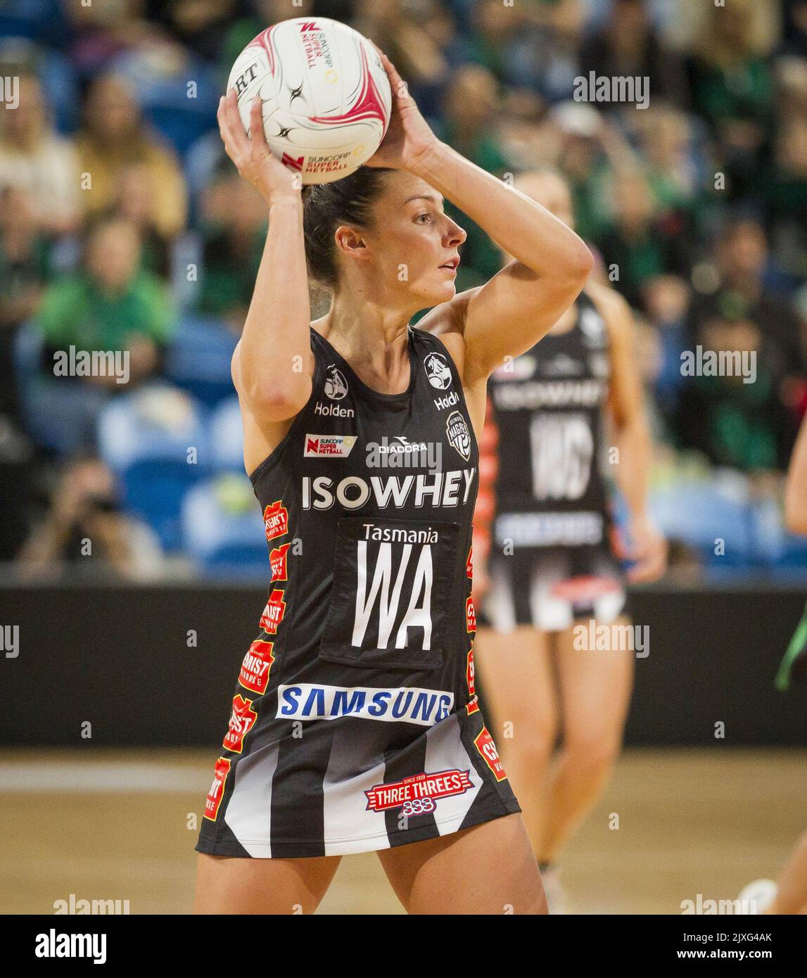 Madi Robinson of the Magpies during the Round 2 Super Netball match ...