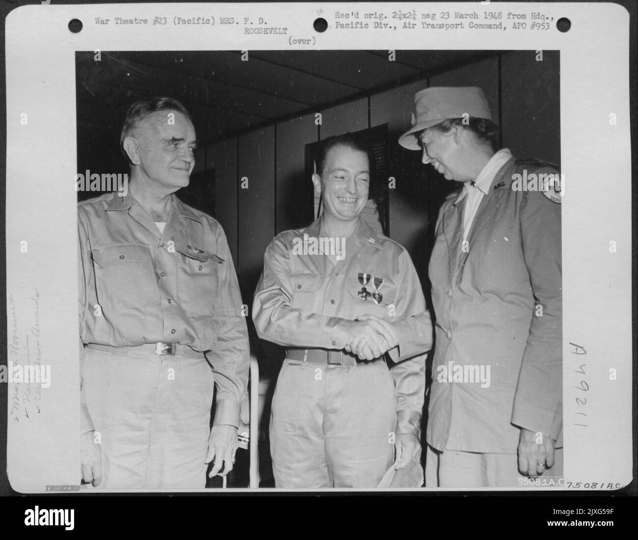 Mrs. F. D. Roosevelt Congratulates Lt. Hugh Blair Miller, Jr., Usn ...