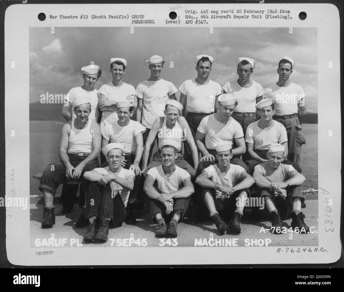 Machine Shop Personnel Of The 6Th Aircraft Repair Unit (Floating) Pose ...