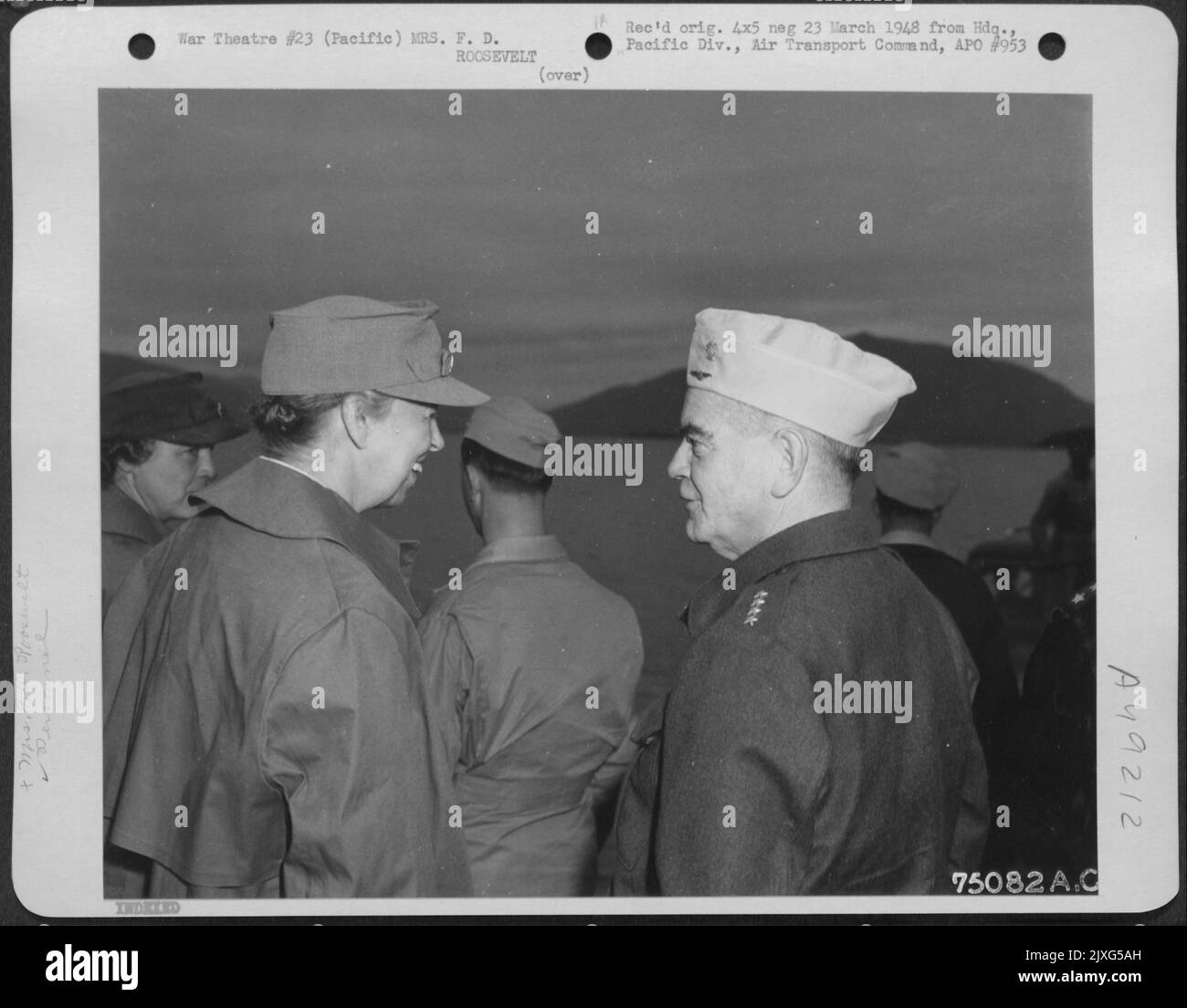 Mrs. F. D. Roosevelt Chats With Adm. Wm. F. Halsey At Noumea, New ...