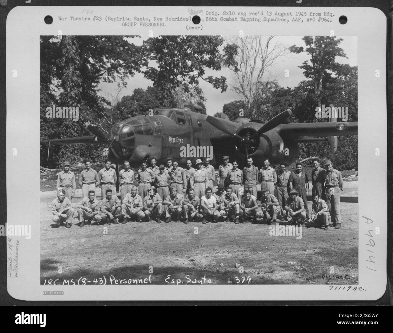 Personnel Of The 18Th Combat Mapping Squadron, Pose In Front Of The ...