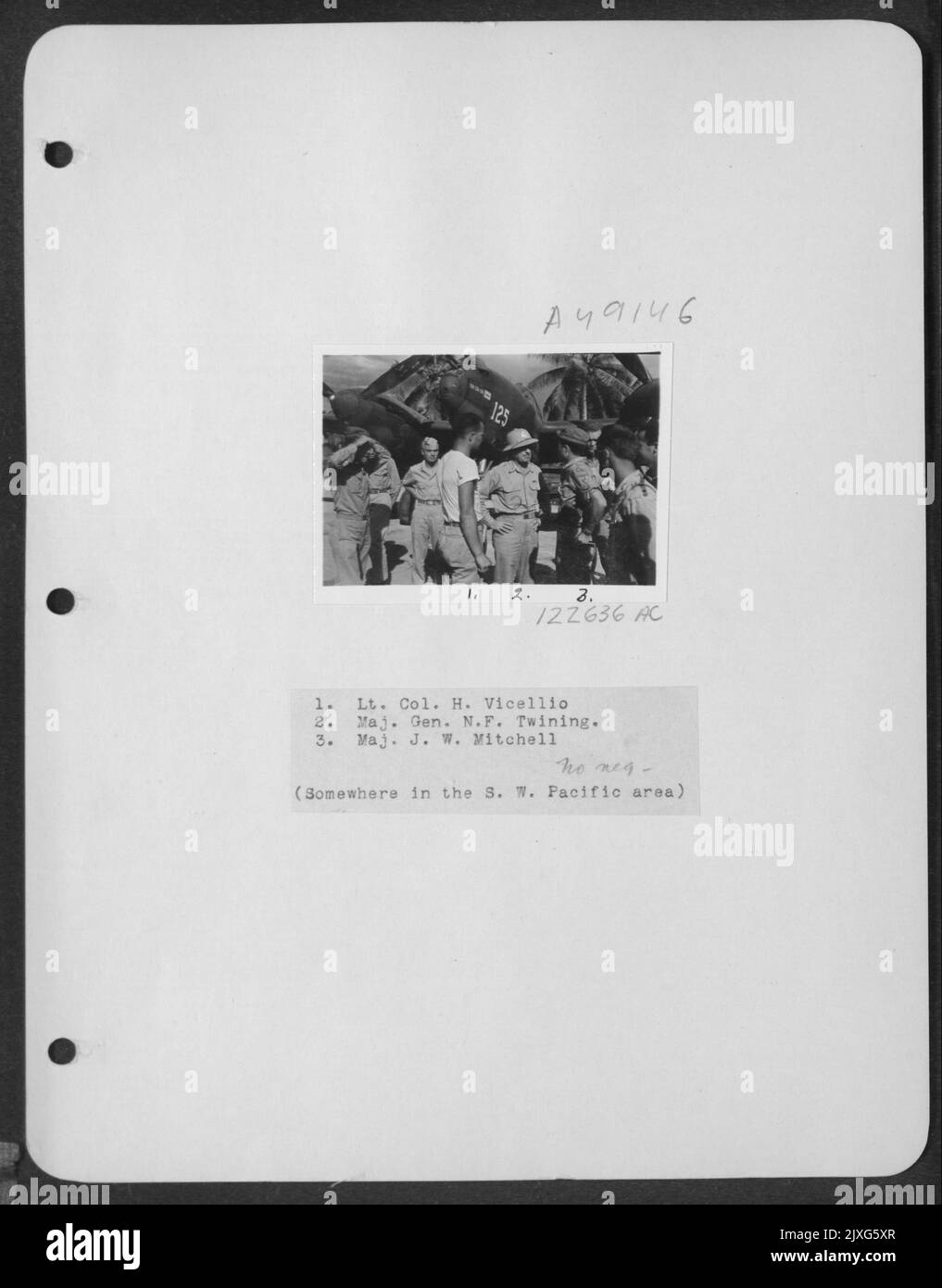 1. Lt. Colonel H. Vicellio; 2. Major General N. F. Twining; 3. Major J ...