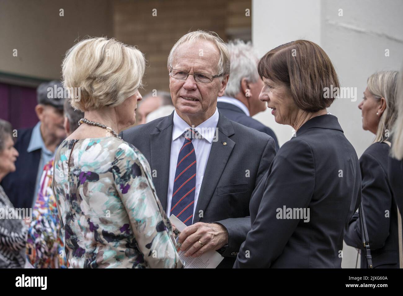 (L-R) Former Australian Governor-General Quentin Bryce speaks with ...
