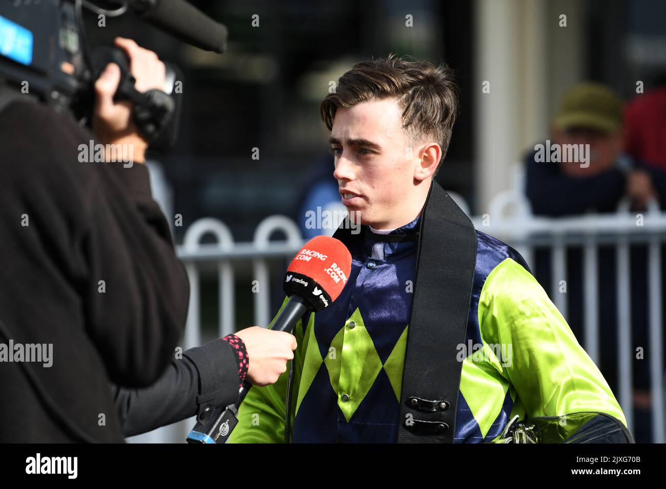 Jockey Lachlan King addresses the media after riding Egyptian Bullet to ...