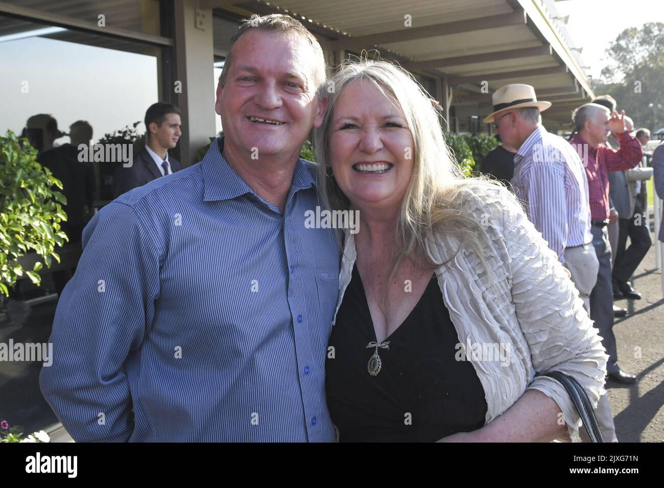 Trainer Kerry Parker poses for a photograph alongside owner Mary-Jane ...