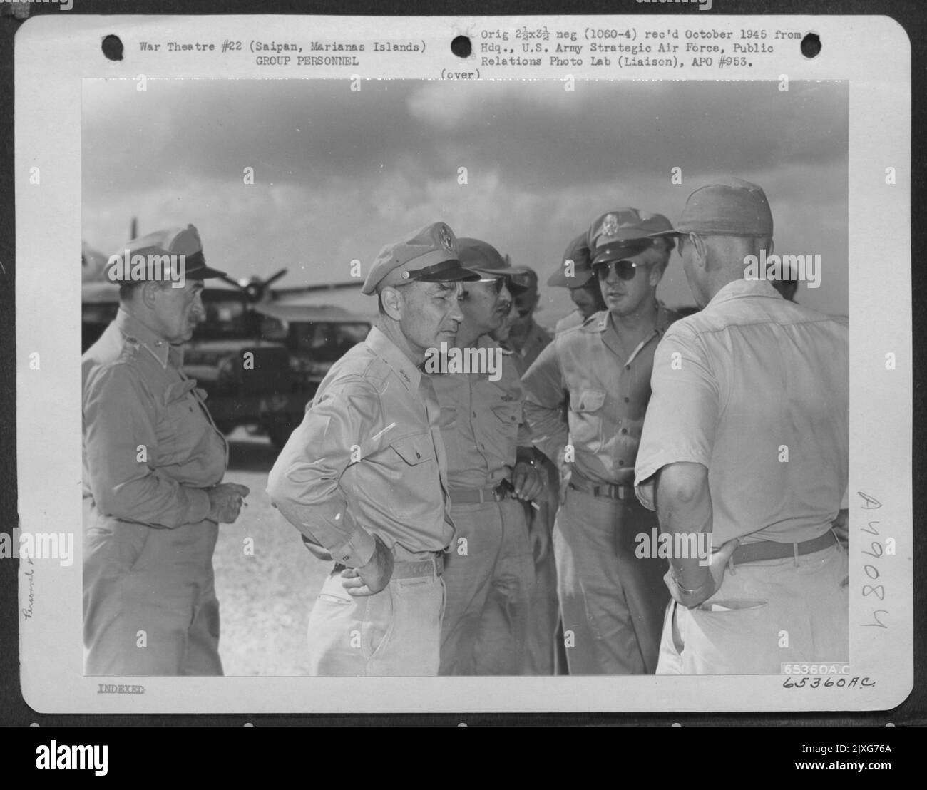 Lt. General Millard F. Harmon Chats With Fellow Officers During Short ...