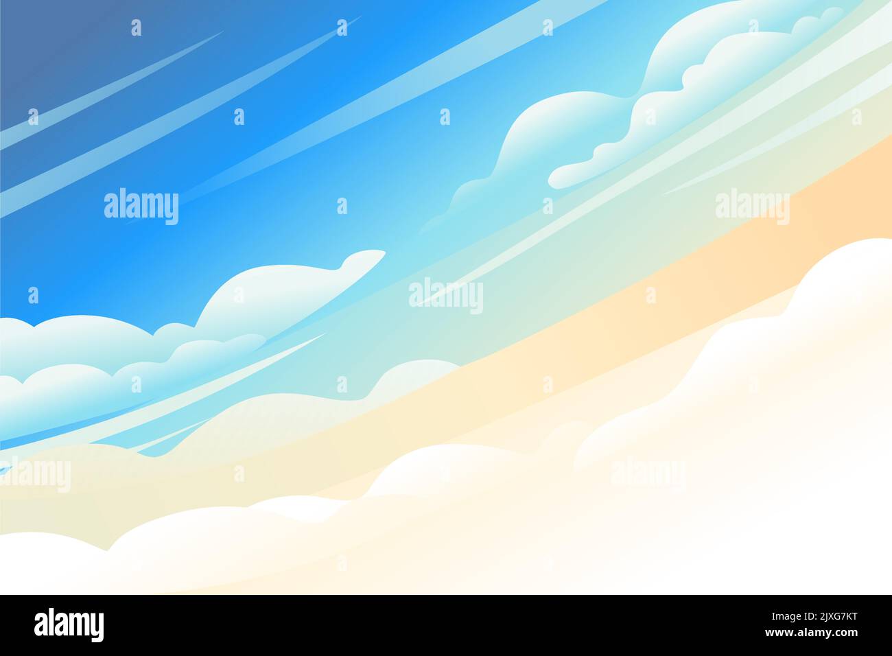 Dawn sky with clounds background daytime vector wide horizontal ...