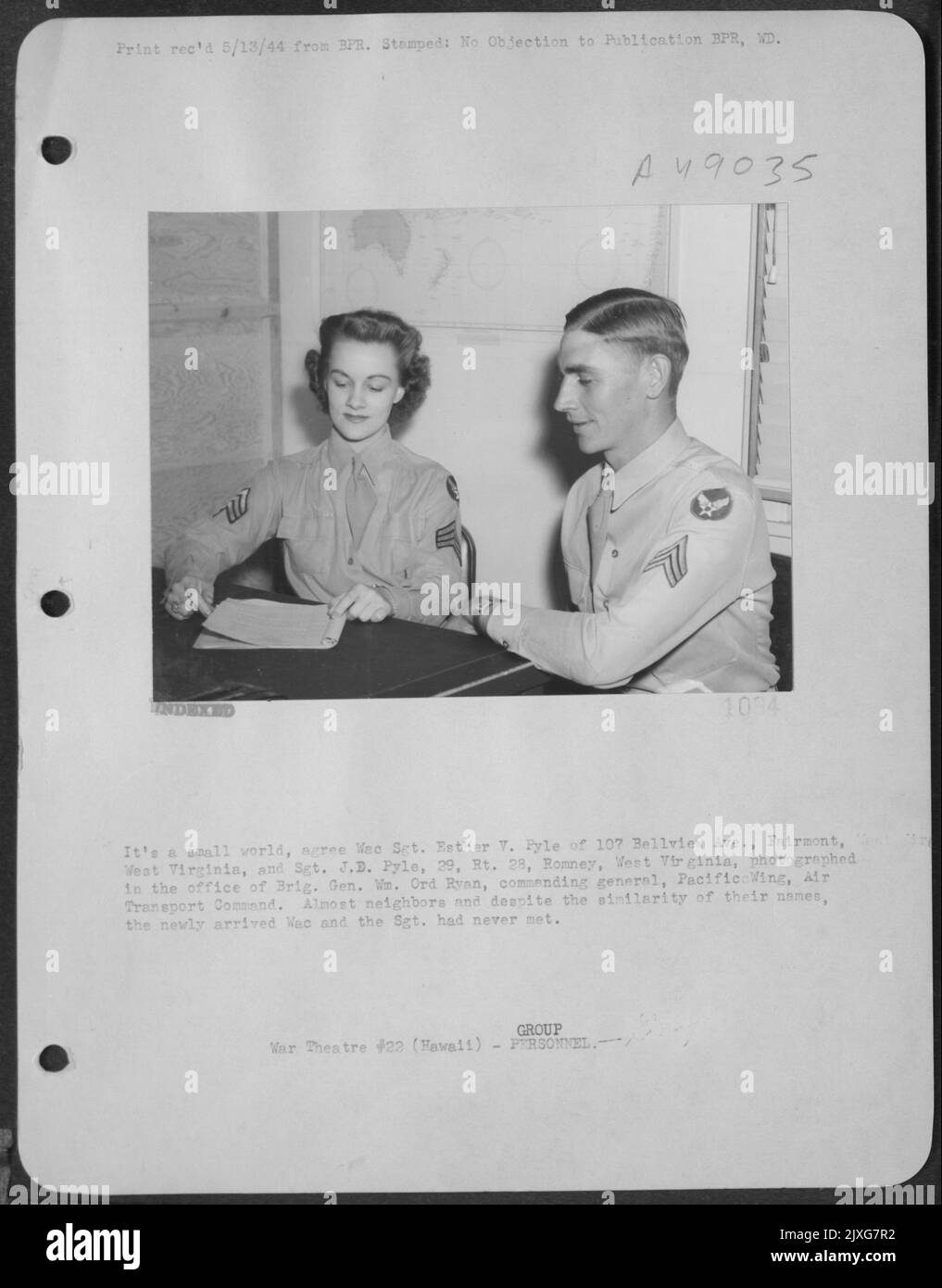 It'S A Small World, Agree Wac Sgt. Esther V. Pyle Of 107 Bellview Ave ...