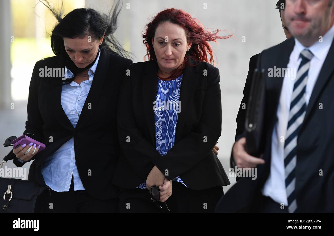 Colin Randall's wife Debbra Chambers (centre) leaves the Supreme Court ...
