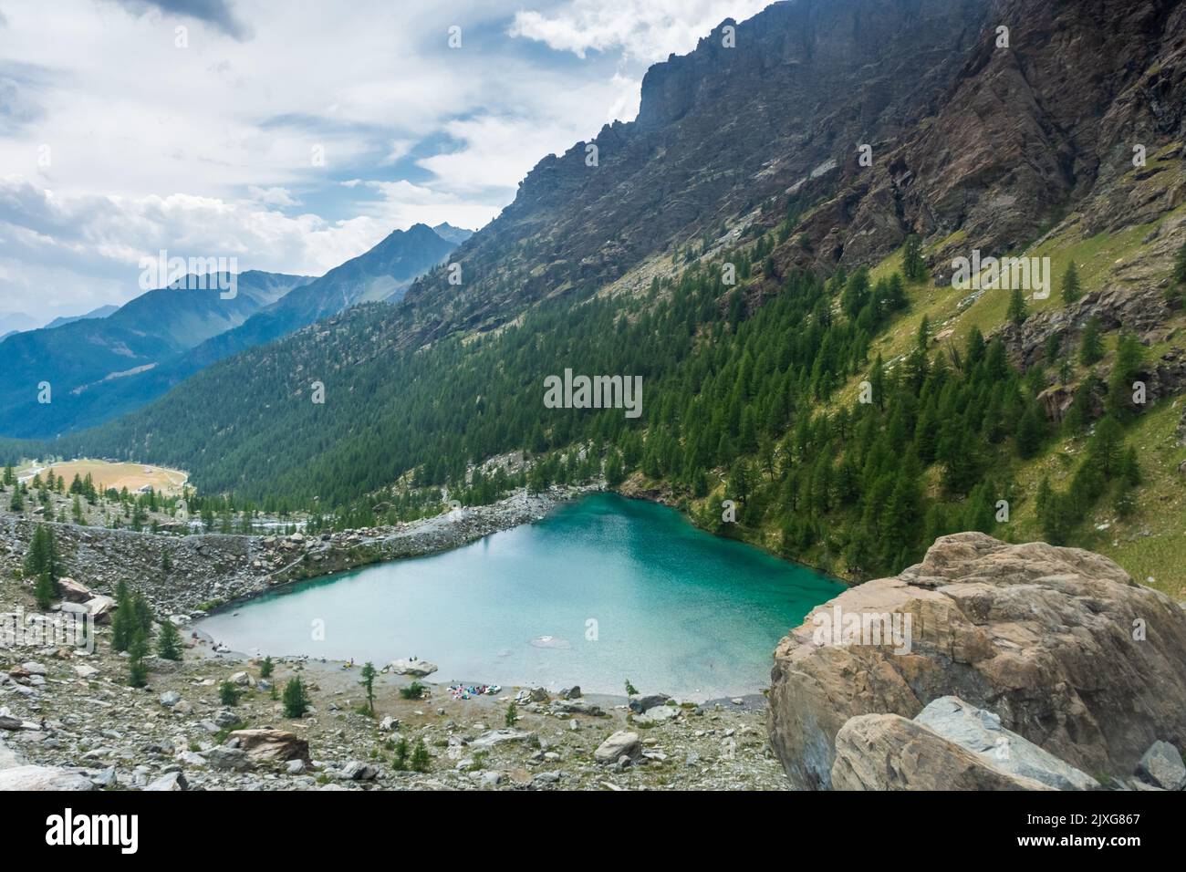 Blue lake of ayas hi-res stock photography and images - Alamy