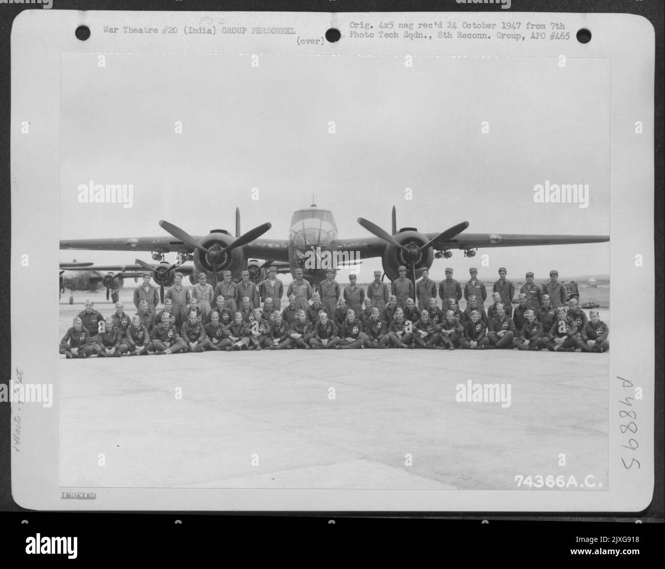 Personnel Of The 491St Bomb Squadron Pose In Front Of A North American ...