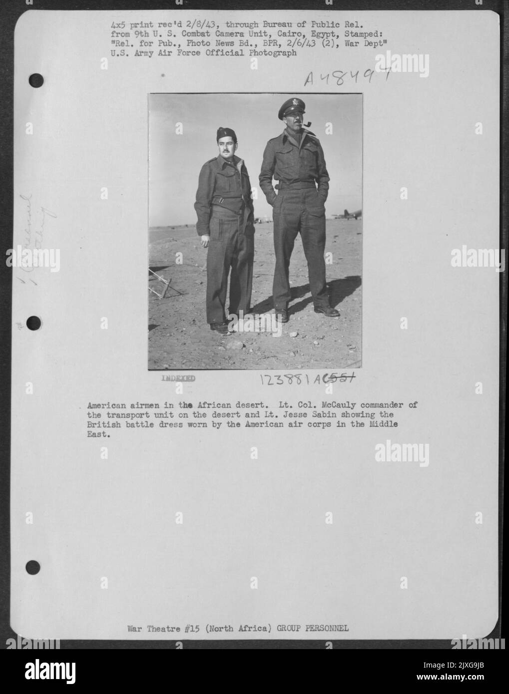 American Airmen In The African Desert. Lt. Col Mccauly Commander Of The ...