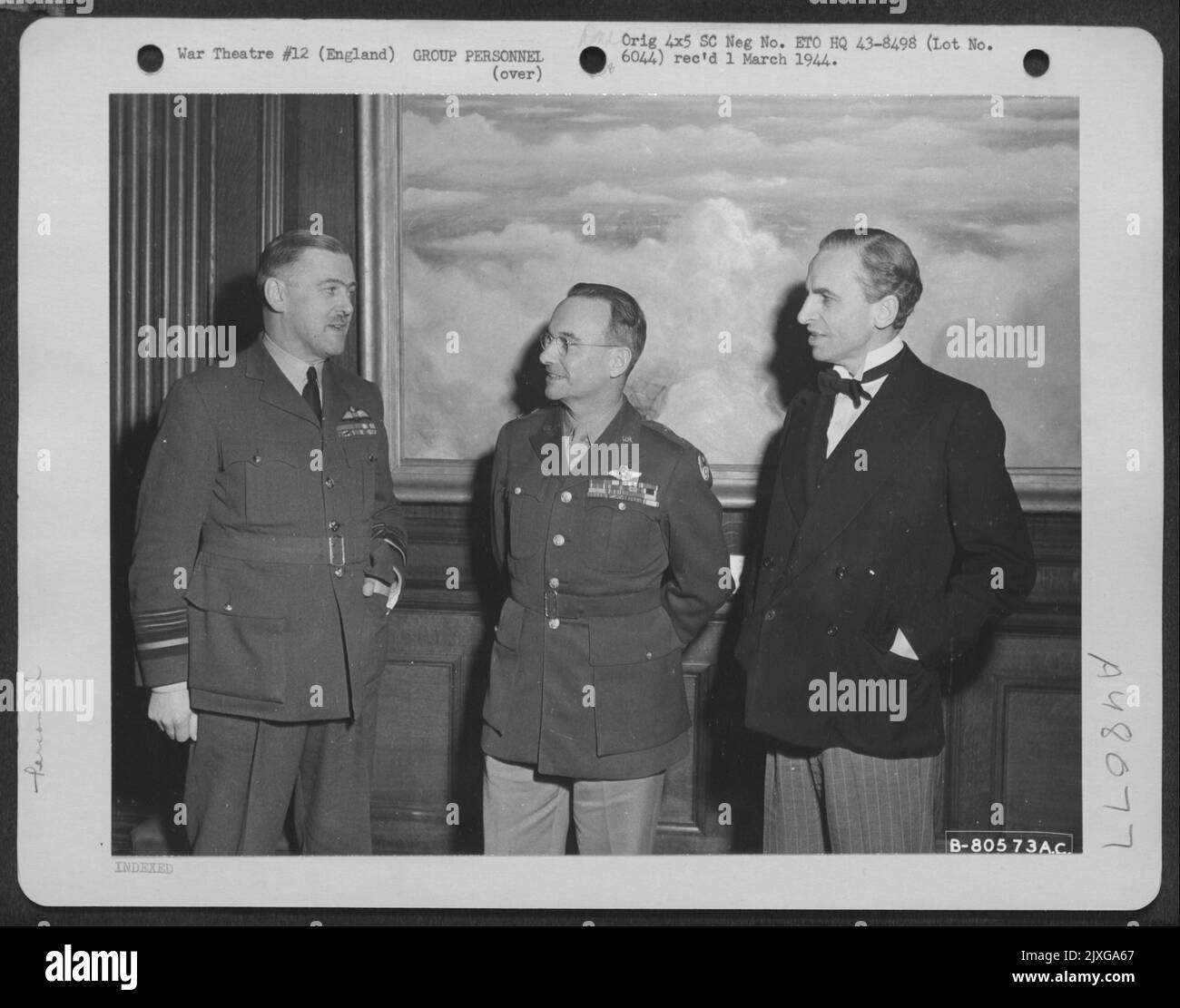 Major General Lewis H. Brereton, Center, Talks With Air Chief Marshal ...