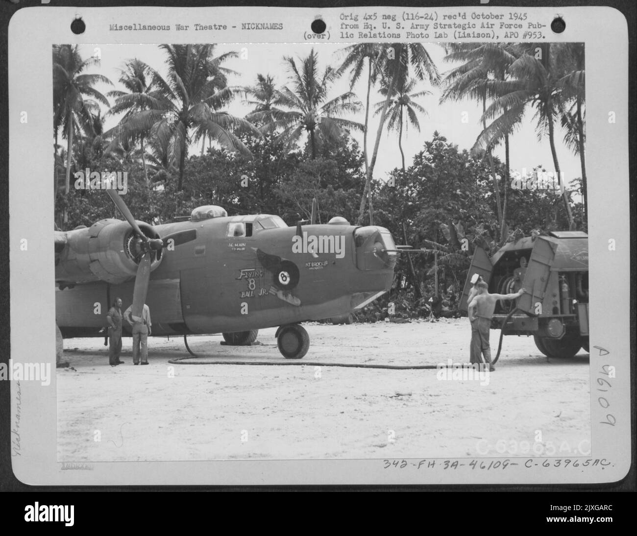 The Consolidated B-24 "Liberator," "Flying 8 Ball, Jr.", At An Airfield ...