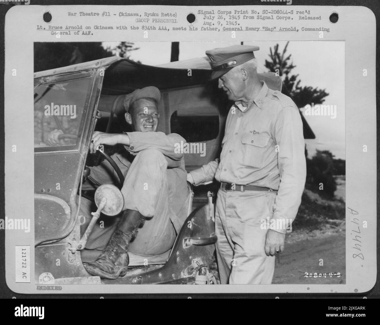 Lt. Bruce Arnold On Okinawa With The 834Th Aaa, Meets His Father ... Lt. Bruce Arnold On Okinawa With The 834Th Aaa, Meets His Father ...